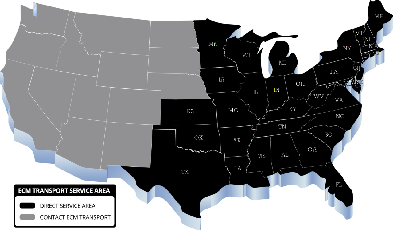 Coverage Area - ECM Transport, LLC